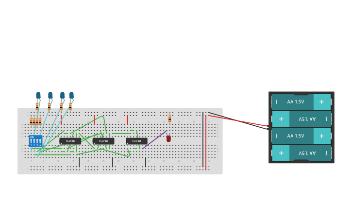 Circuit design kmap implementation - Tinkercad