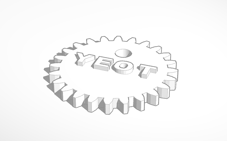 3D design yeot gear keychain - Tinkercad