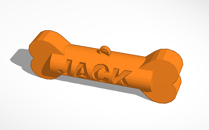 3D design dog tag - Tinkercad