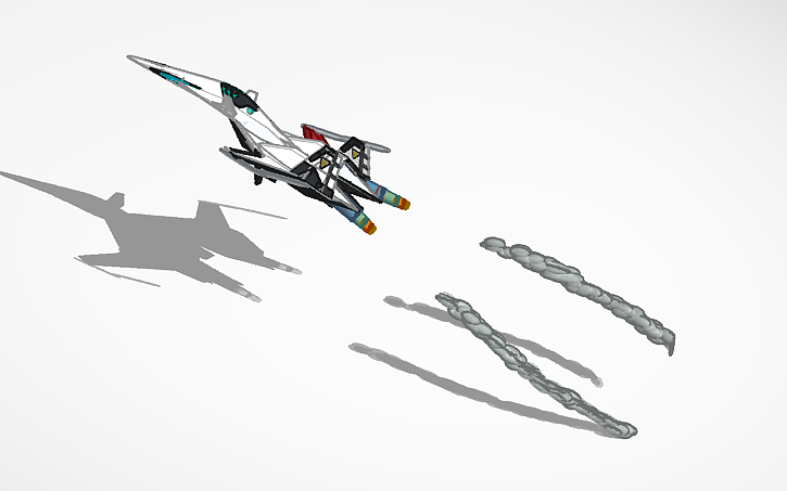 3D design ADF-01 Falken (Ace Combat 7) jet [version 2] - Tinkercad