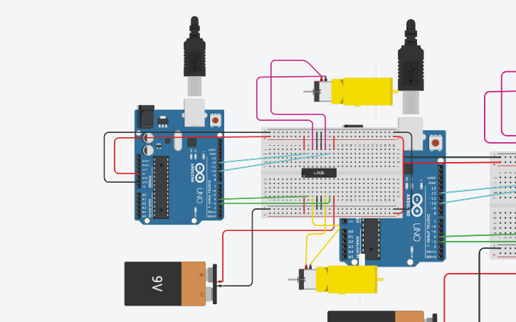 Circuit design Robot 2 - Tinkercad