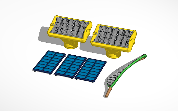 3D design Power Source Pack: Solar Panels - Tinkercad