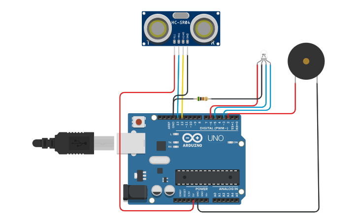 Circuit design UJI COBA SENSOR ULTRASONIK HC-SR04 | Tinkercad Circuit design UJI COBA SENSOR ULTRASONIK HC-SR04 | Tinkercad