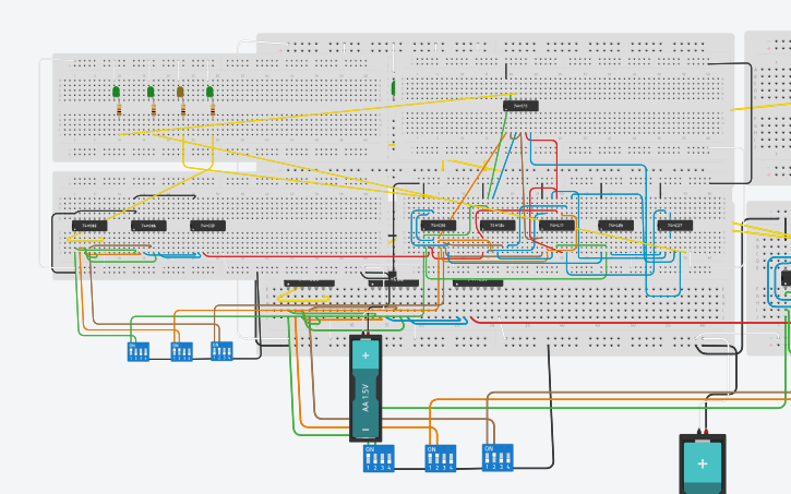 Circuit design 3 2-Bits Binary Adder | Tinkercad