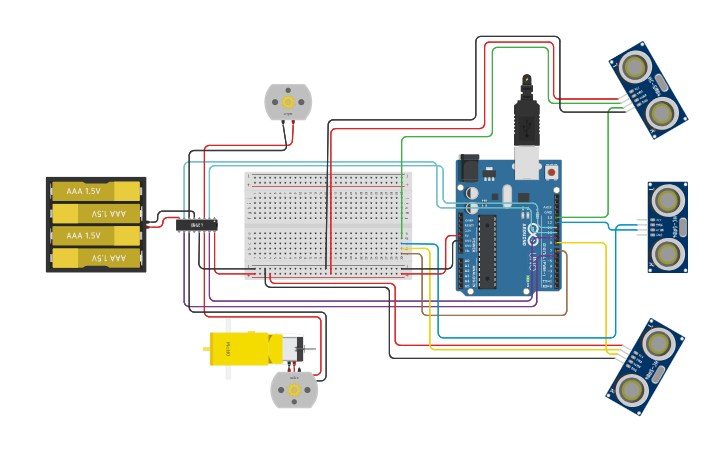 Circuit design Smart car - Tinkercad