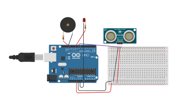 Circuit design SECURITY ALARM - Tinkercad