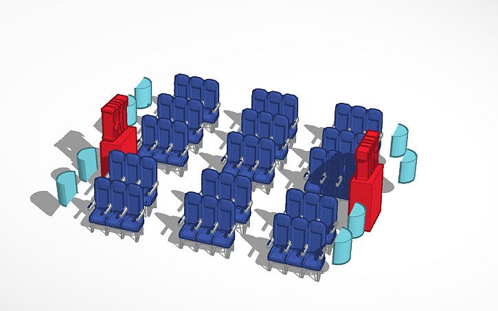 3D design Inside of a plane - Tinkercad