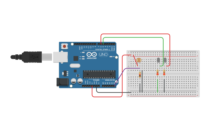 Circuit design Copy of eserzizio Potenziometro con arduino | Tinkercad