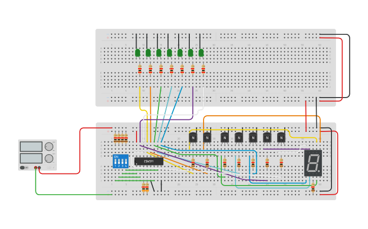 Circuit Design Bcd To 7 Segment Display Decoder Cd4511 Tinkercad