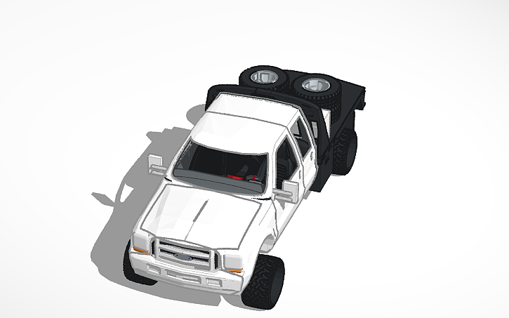 3D design 1999 Ford F350 with flatbed - Tinkercad