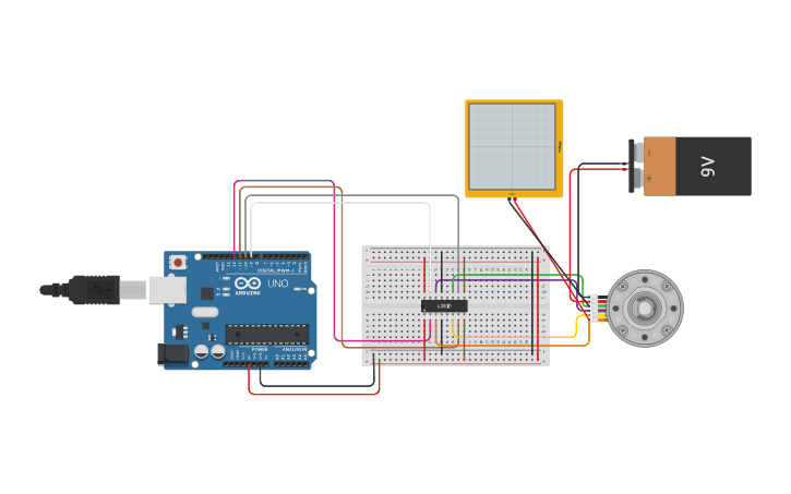 Circuit design Driving Unipolar Stepper Motor (28BYJ-48) - Tinkercad
