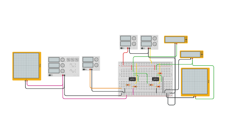 Circuit design AmpOp - 2 estágios - Tinkercad