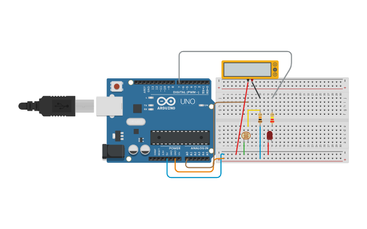 Circuit design sensor com LDR | Tinkercad