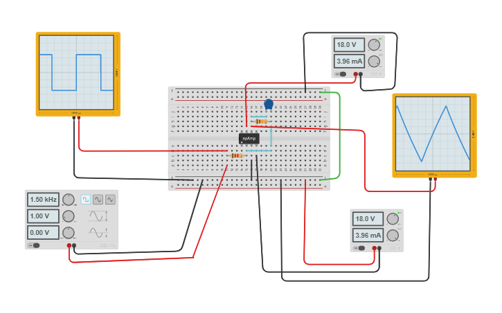Circuit design practical integrator - Tinkercad