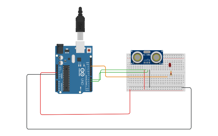 Circuit design Thu Loan - Ultra Sonic Sensor | Tinkercad