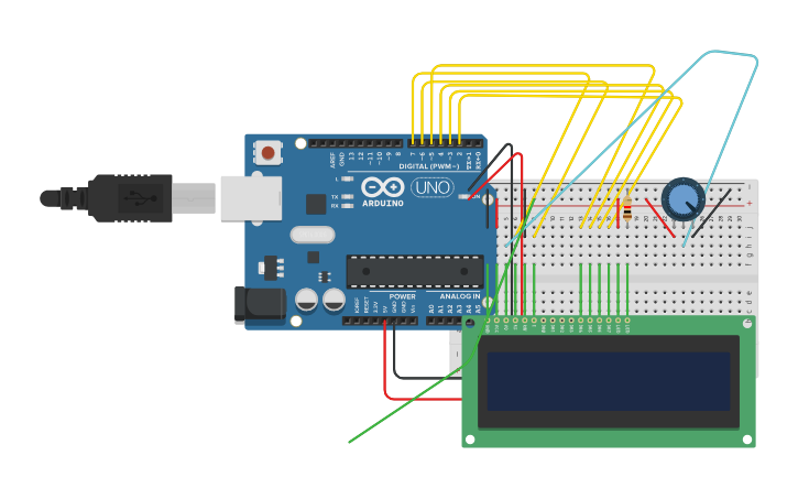 Circuit Design Arduino Com Lcd Tinkercad
