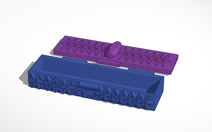 3D design long patterned hinge box - Tinkercad