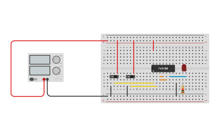 Circuit design AND gate using NAND gate | Tinkercad