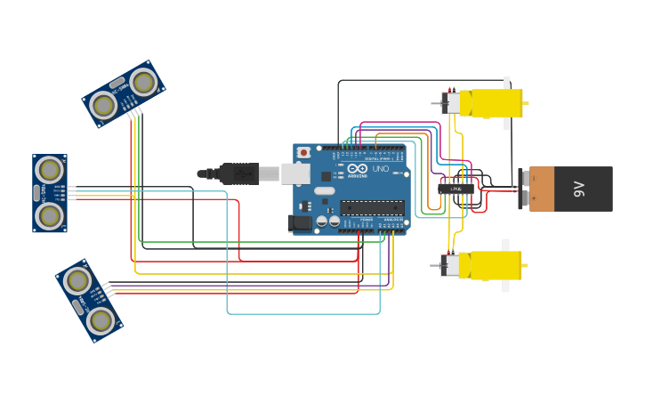 Circuit design Sabrina Alamo - carrito final - Tinkercad