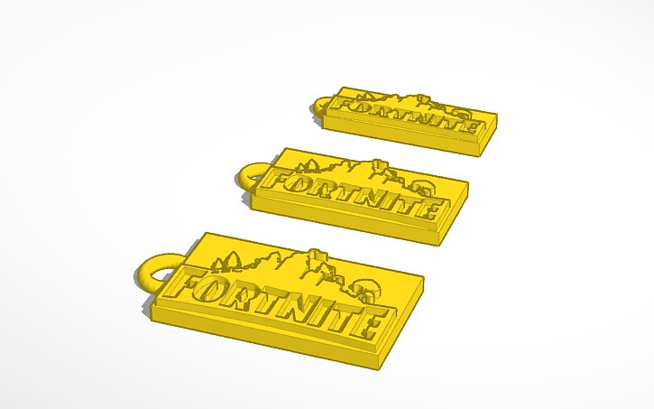 3D design Keychain Fortnite | Tinkercad