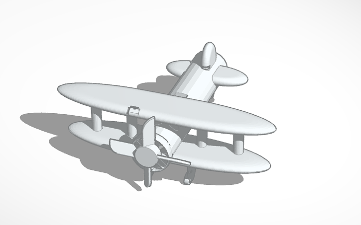 3D design Two Wing Air Plane - Tinkercad