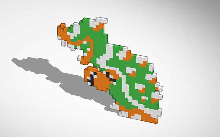 3D design 8-bit Bowser - Tinkercad