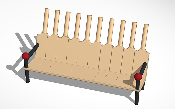 3D design Cricket Bat Chair - Tinkercad