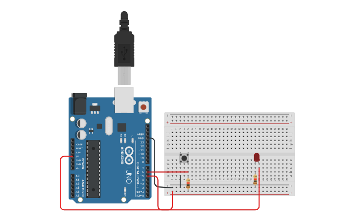 Circuit design Circuito #16: Ciclo While - Tinkercad