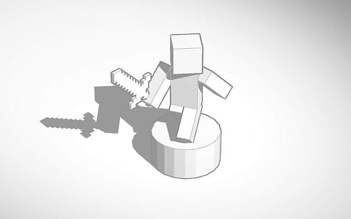 3D design Minecraft Statue - Tinkercad