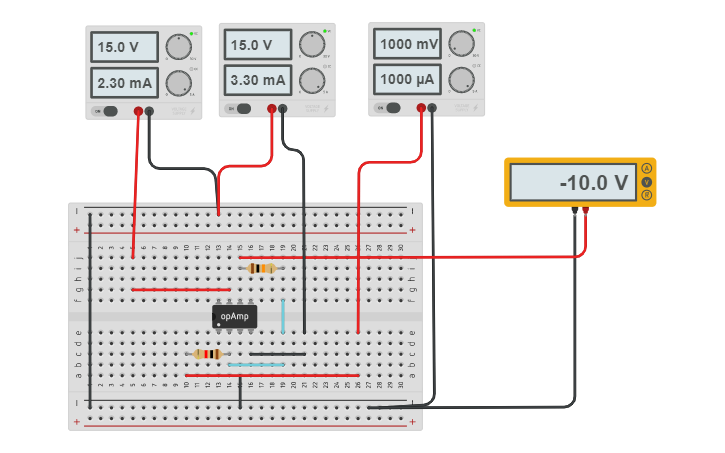 Circuit Design Opamp I Tinkercad
