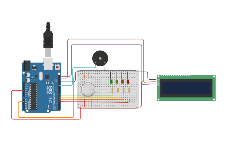 Circuit design Air Quality Gas Sensor - Tinkercad