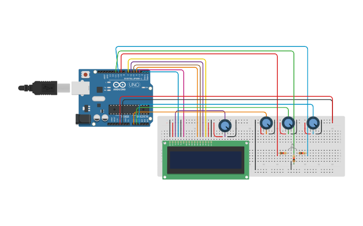 Circuit design RGB - Tinkercad