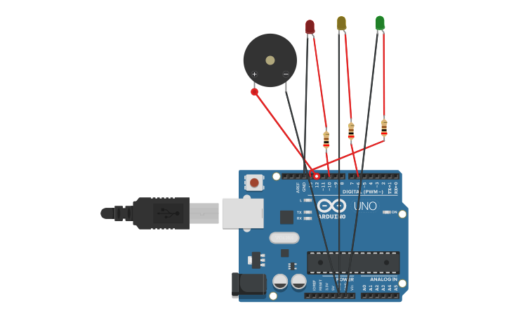 Circuit Design Traffic Light Tinkercad