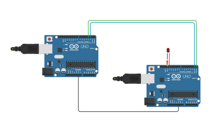 Circuit design Arduino vers Arduino - Tinkercad Circuit design Arduino vers Arduino - Tinkercad