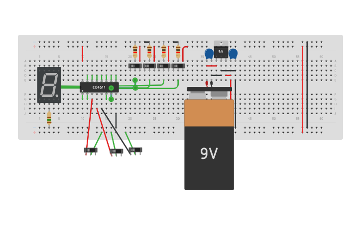 Circuit Design Decodificador Bcd Cd4511 Tinkercad