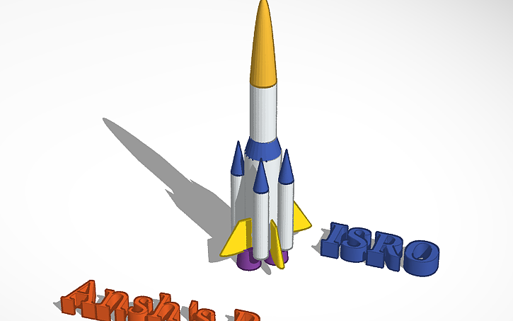 3D design Ansh Gudral Rocket isro pslv - Tinkercad