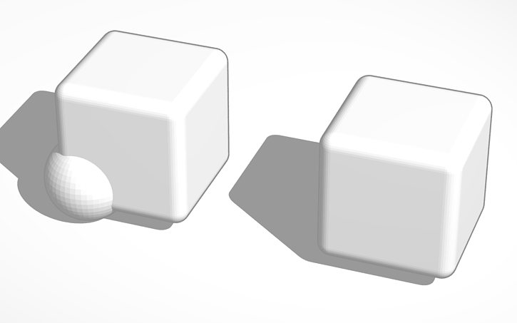 3D design 20mm corner (ball and non-ball) - Tinkercad