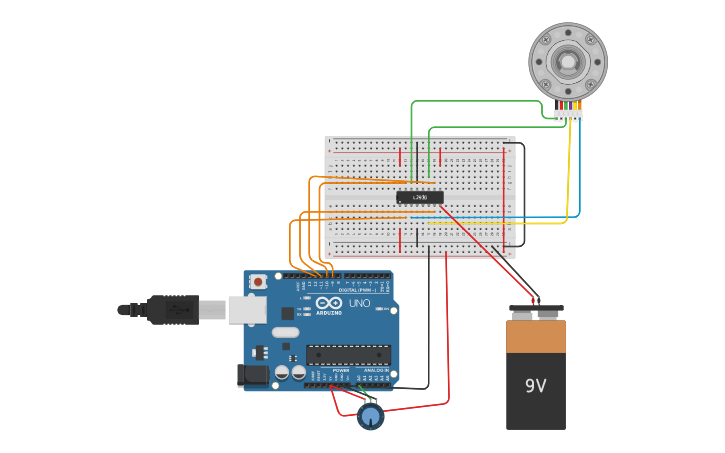 Circuit design step motor - Tinkercad