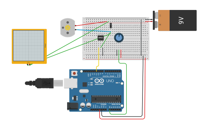Circuit design Motor DC - Tinkercad