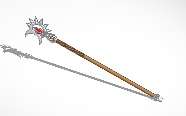 3D design Staff of The Sun and Moon Mage - Tinkercad