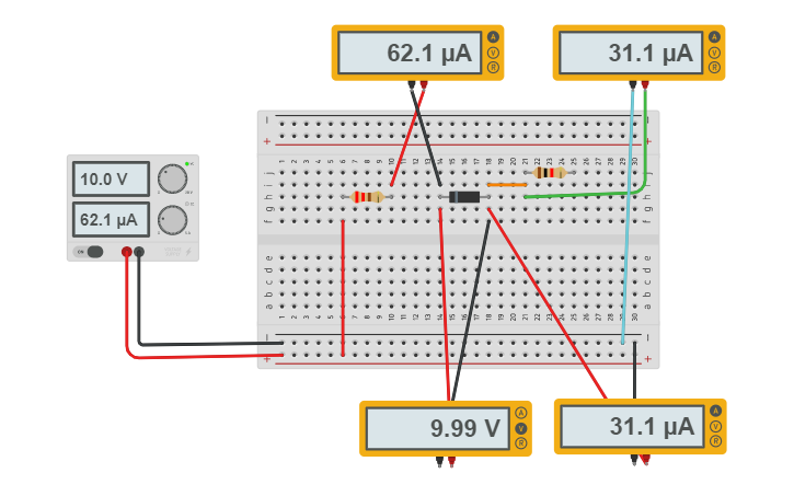 Circuit design diode Zener | Tinkercad