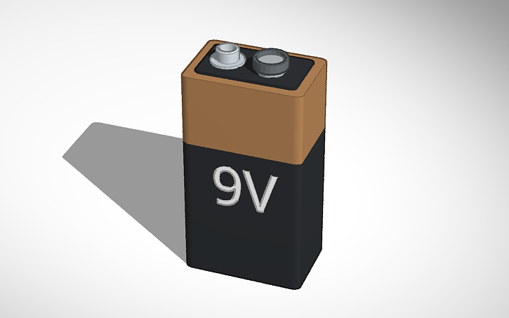 3D design 9V Battery - Tinkercad