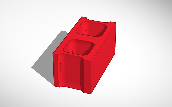3D design Cinder Block - Tinkercad