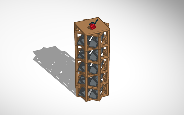 3D design Octoganal Shoe Rack - Tinkercad