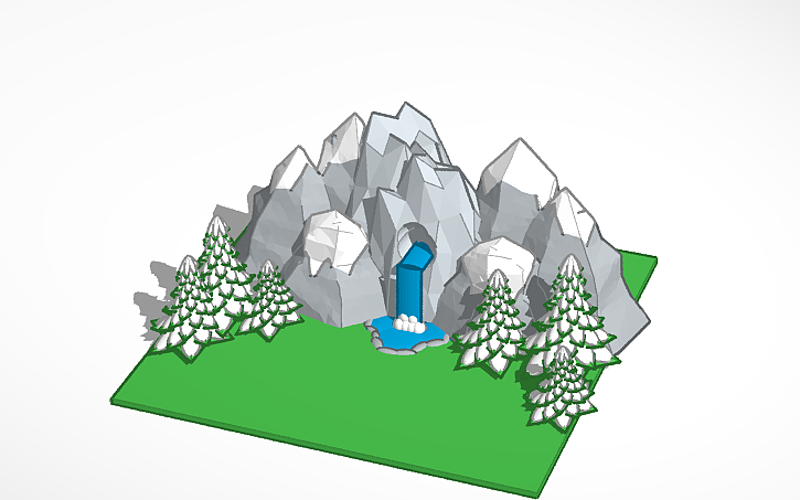 3D design Mountain landscape - Tinkercad
