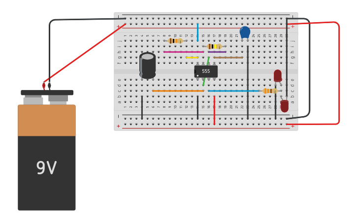 Circuit design LED BLINKING - Tinkercad