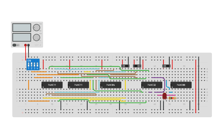 Circuit design Lab3 4x1 MUX | Tinkercad