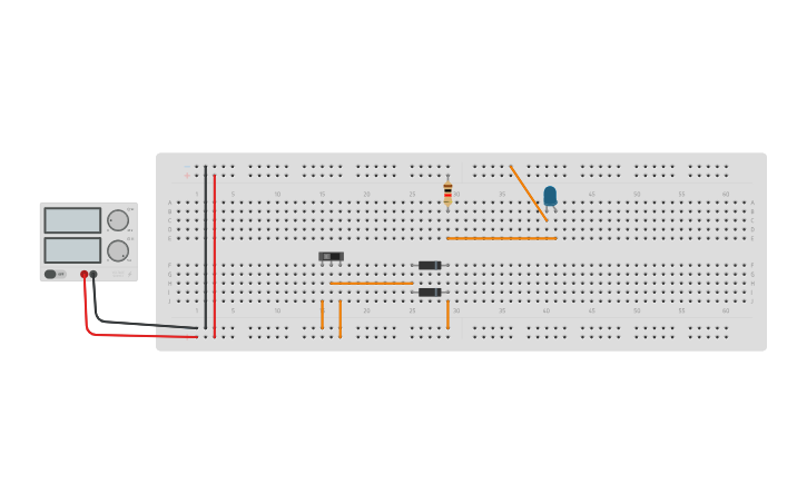 Circuit design NOT gate using DRL - Tinkercad