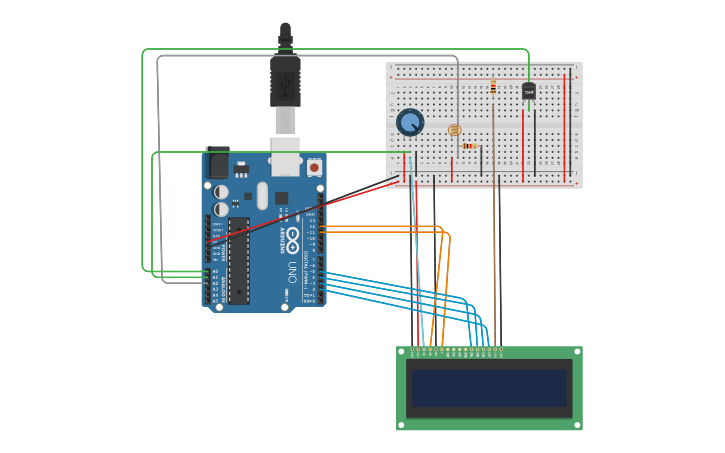 Circuit design Plant Monitor - Tinkercad