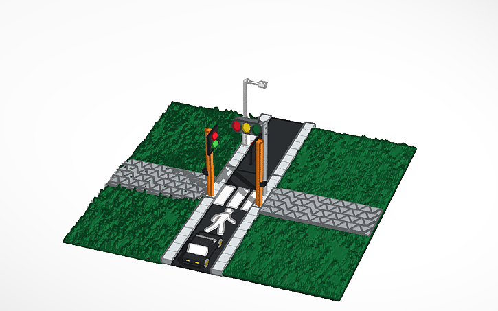 3D design Návrh dopravní situace - Tinkercad